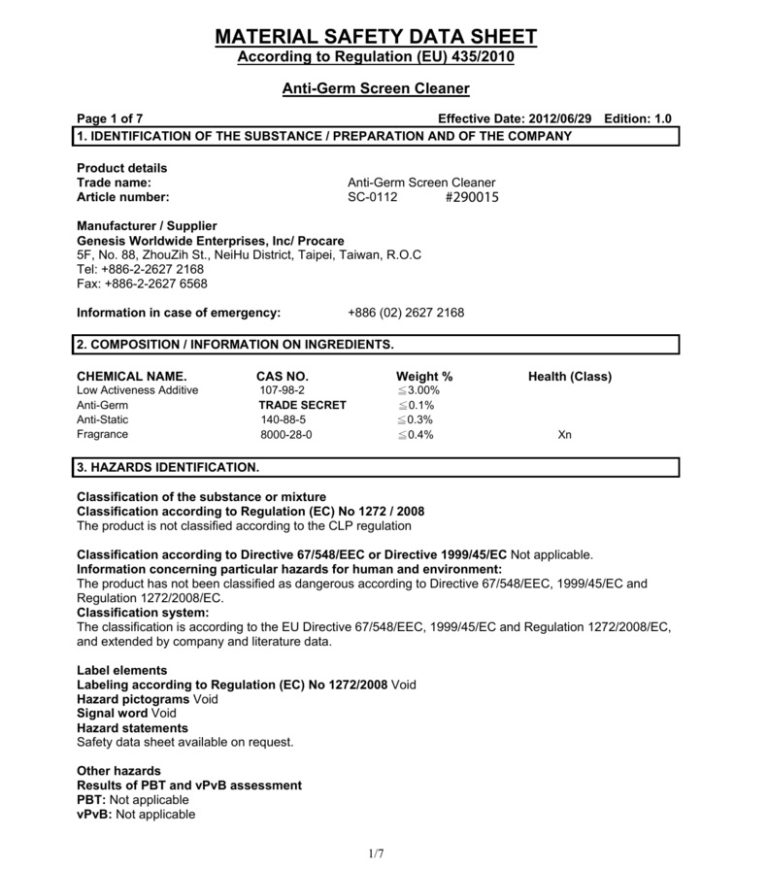 Bảng MSDS là gì? Những mặt hàng XNK nào phải làm MSDS?